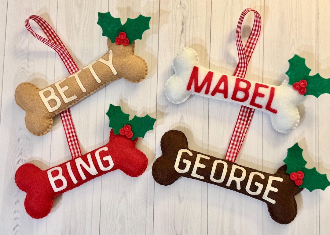 Dog Bone Decoration, Christmas Decoration, Personalised Dog Bone Tree Decoration - Etsy