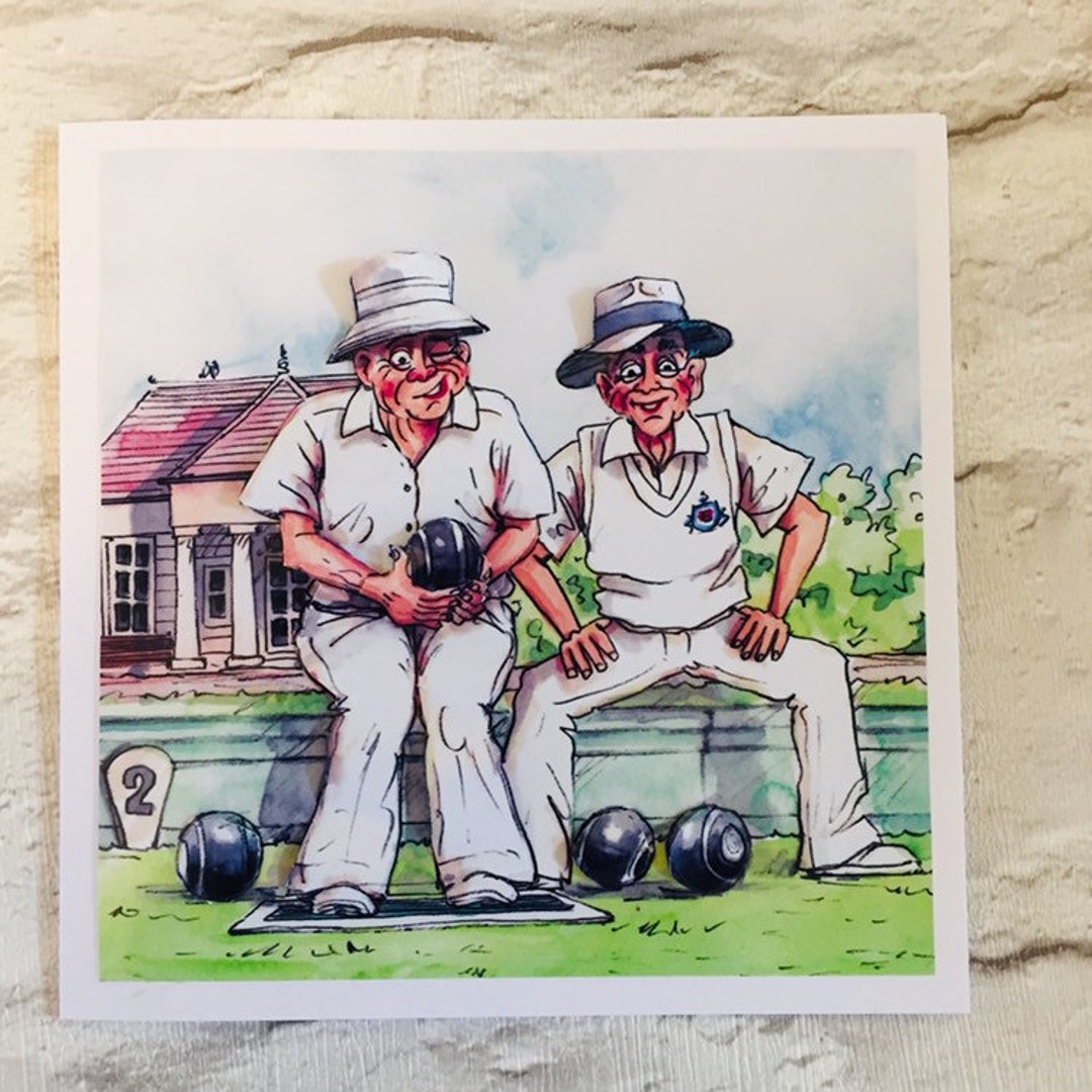 Mens Bowls Card, Bowling Greetings Card, Blank Birthday Card, Decoupage ...