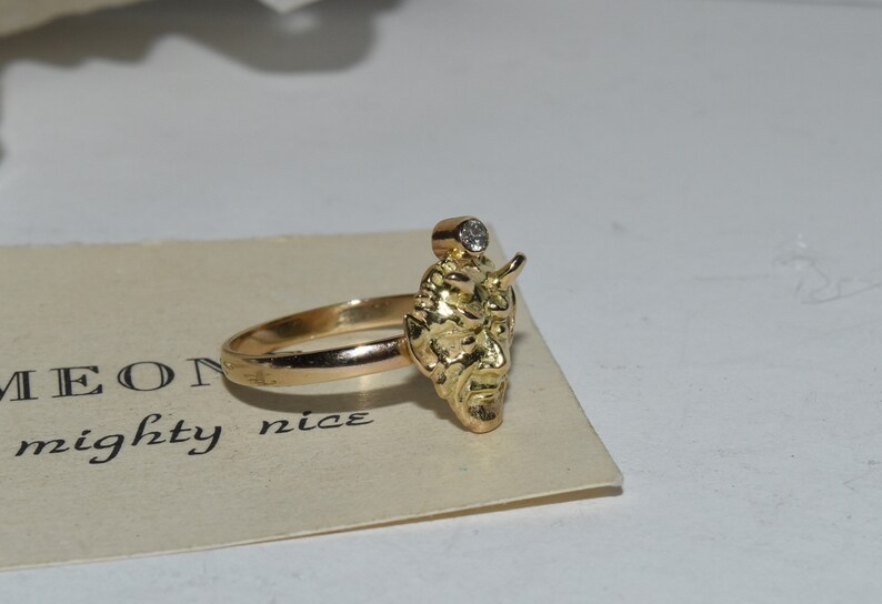 14K Gold Devil Prince of Darkness Diamond Ring Repurposed - Etsy