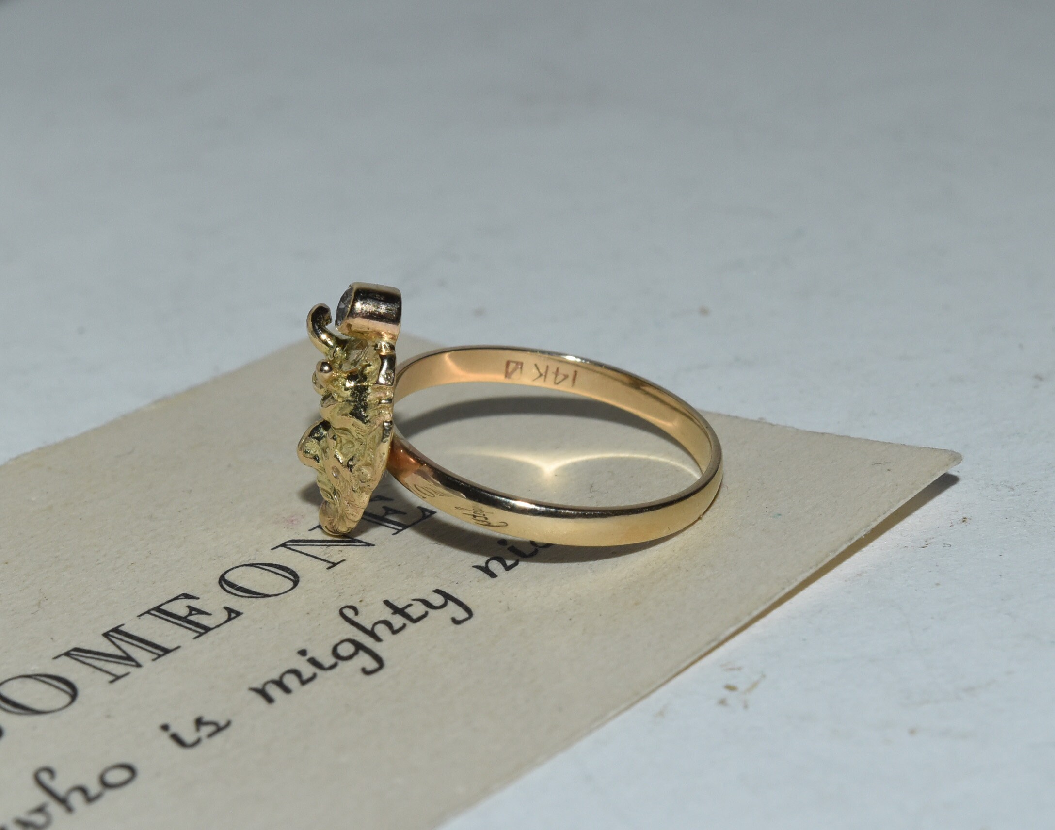 14k Gold Devil Prince Of Darkness Diamond Ring Repurposed Etsy