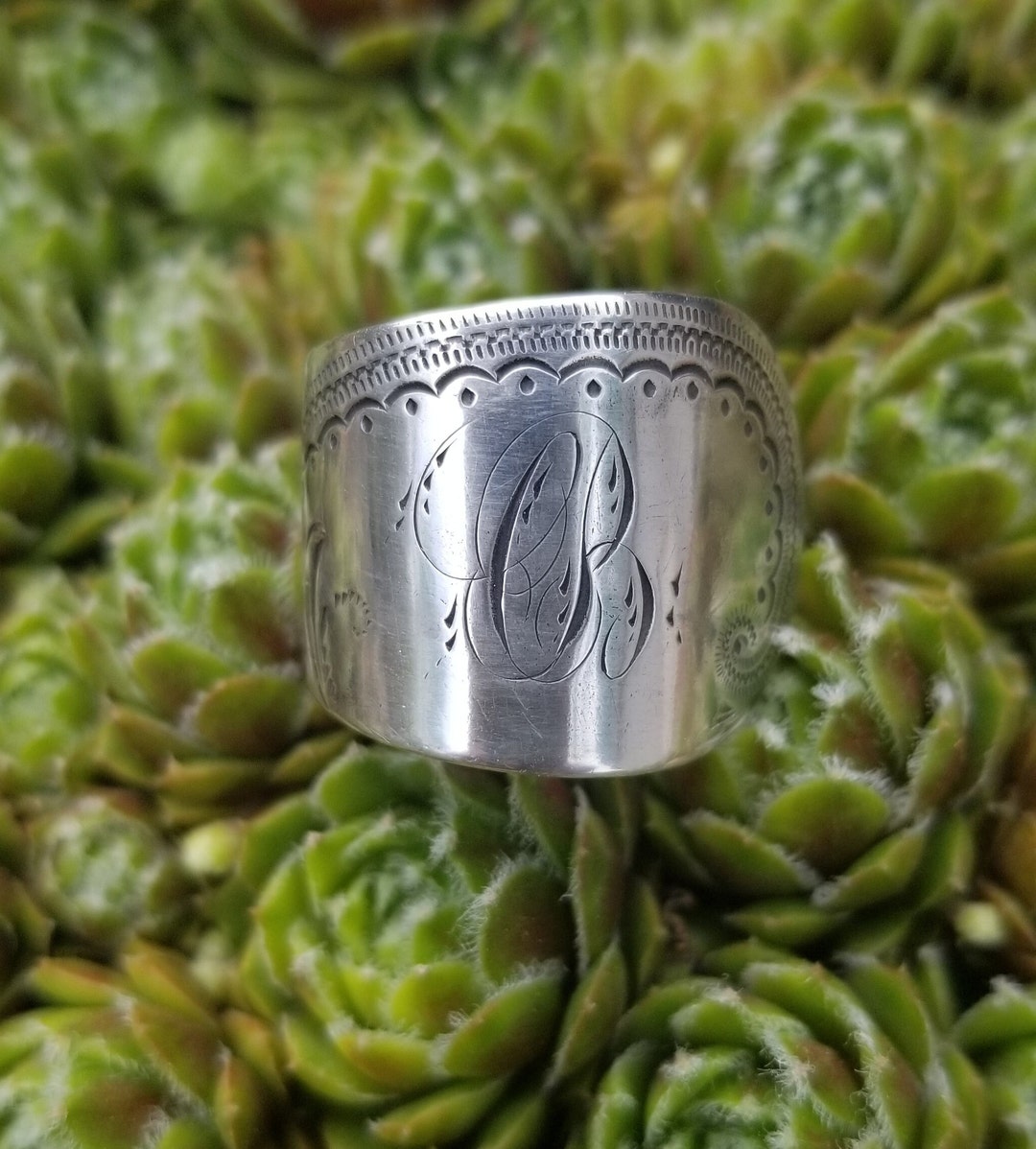 Antique Sterling Silver Initial B Floral Spoon Ring Repurpose Flatware Sz 7.5 - Etsy