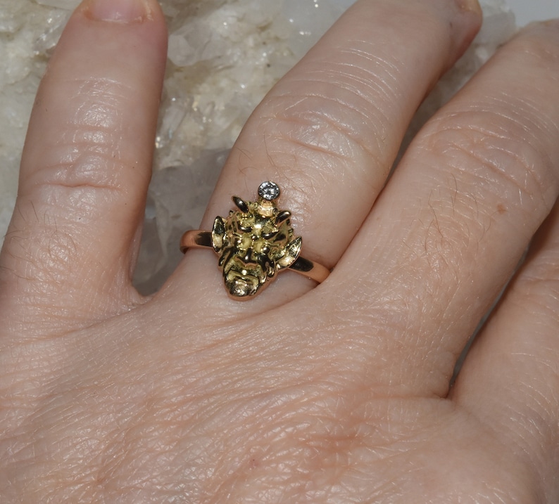 14K Gold Devil Prince of Darkness Diamond Ring Repurposed - Etsy