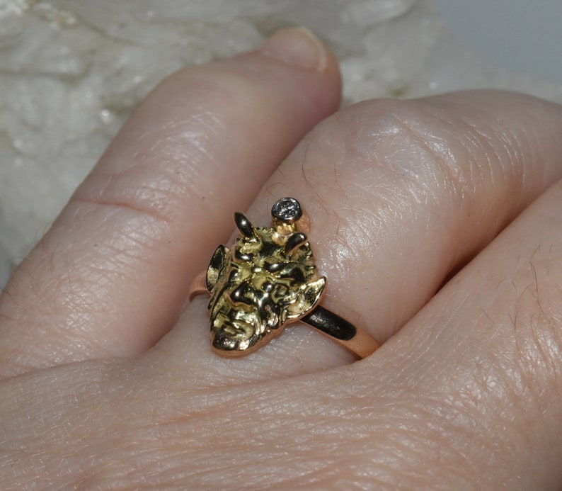 14K Gold Devil Prince of Darkness Diamond Ring Repurposed - Etsy