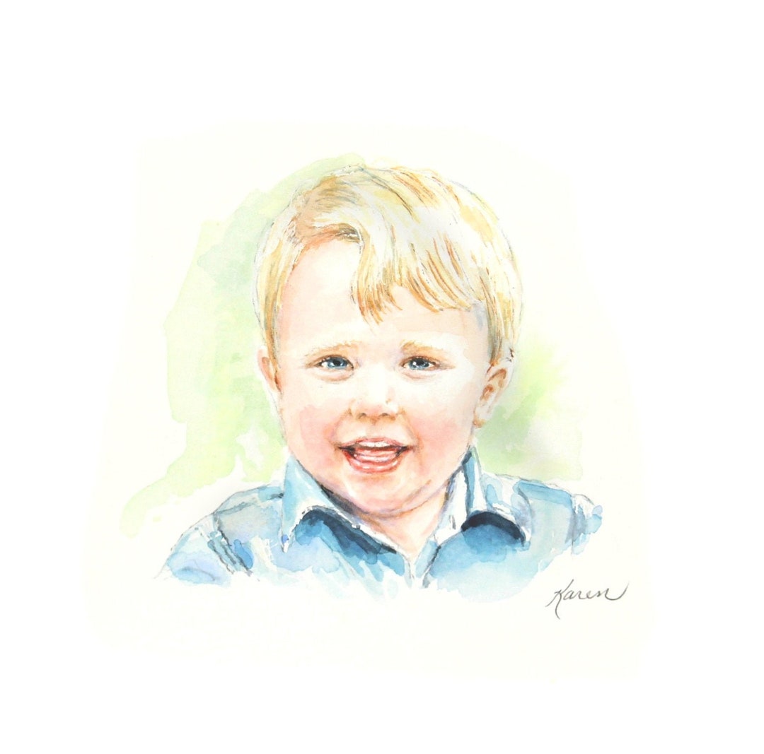 Custom Painted Portrait / Mini Portrait/ Hand Painted Watercolor ...