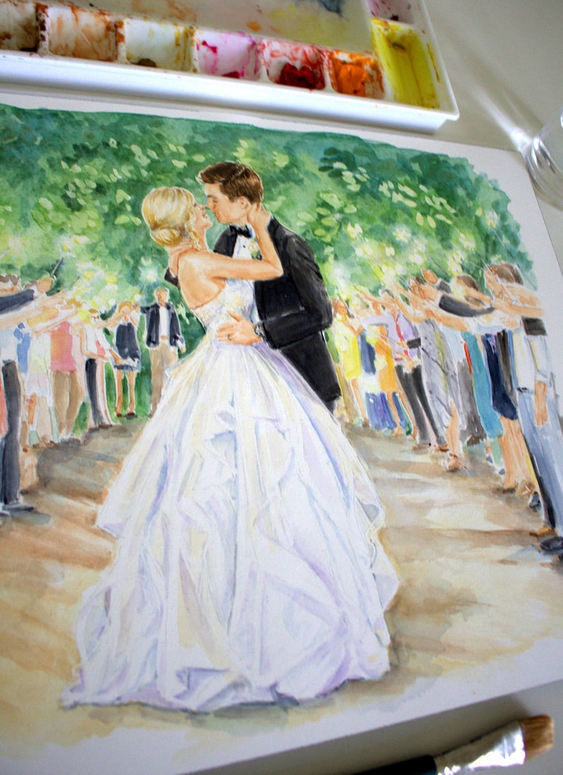 Custom Wedding Painting / Custom Watercolor Portrait / Couple | Etsy