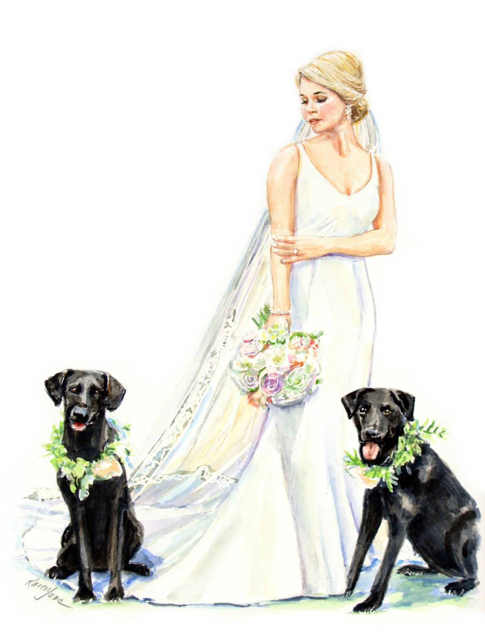 Bridal Portrait/ Wedding Painting / Custom Bride Painting/ | Etsy