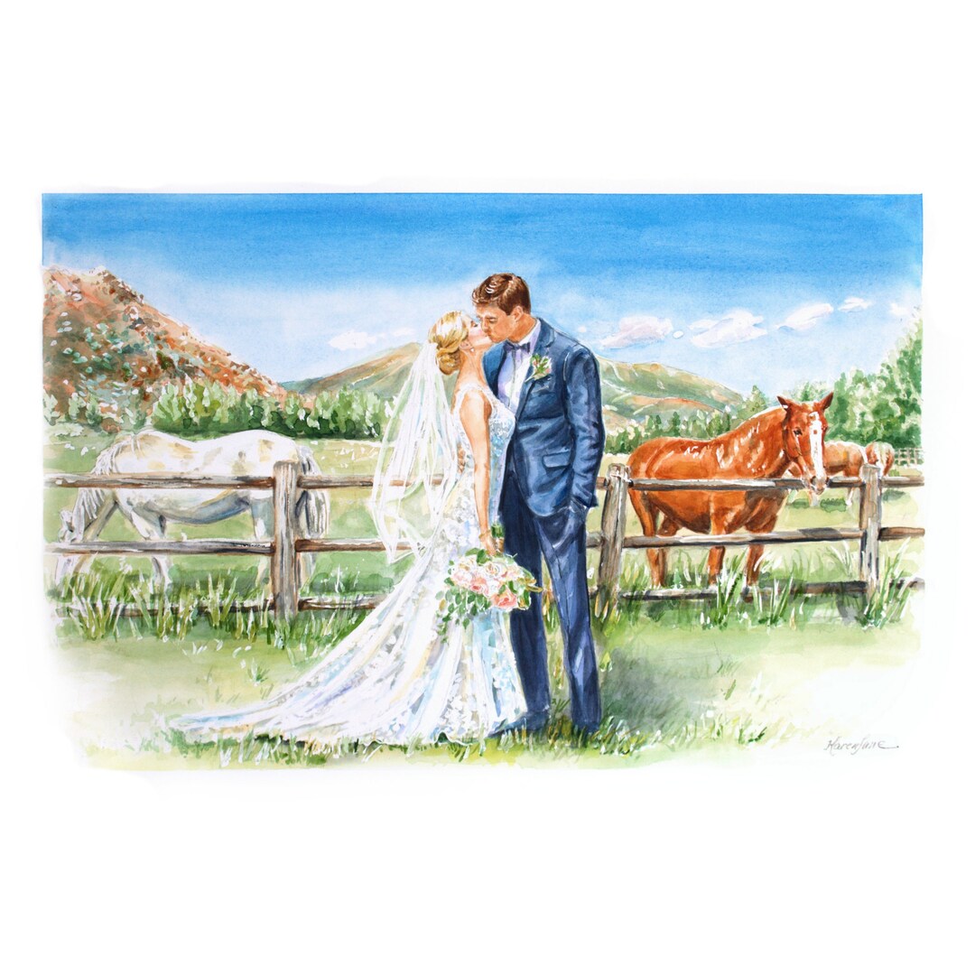 Custom Wedding Painting/ Custom Watercolor Portrait / Watercolor ...