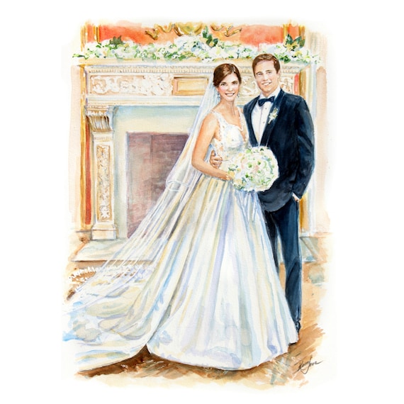 Custom Hand Painted Wedding Painting / Custom Watercolor | Etsy
