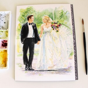 Hand Painted Wedding Portrait/ Custom Wedding Painting / Bride - Etsy