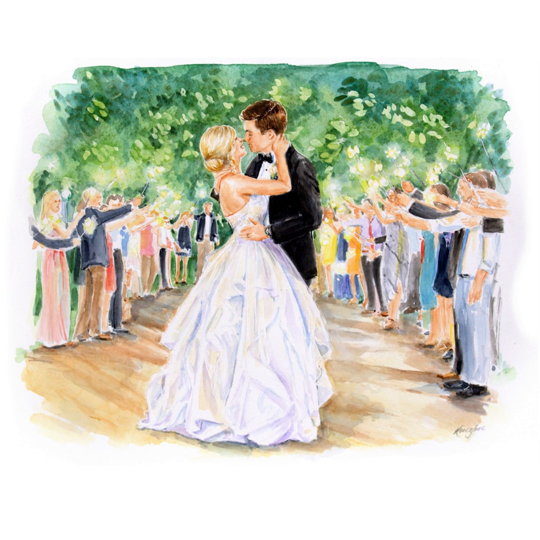 Custom Wedding Painting / Custom Watercolor Portrait / Couple Portrait ...