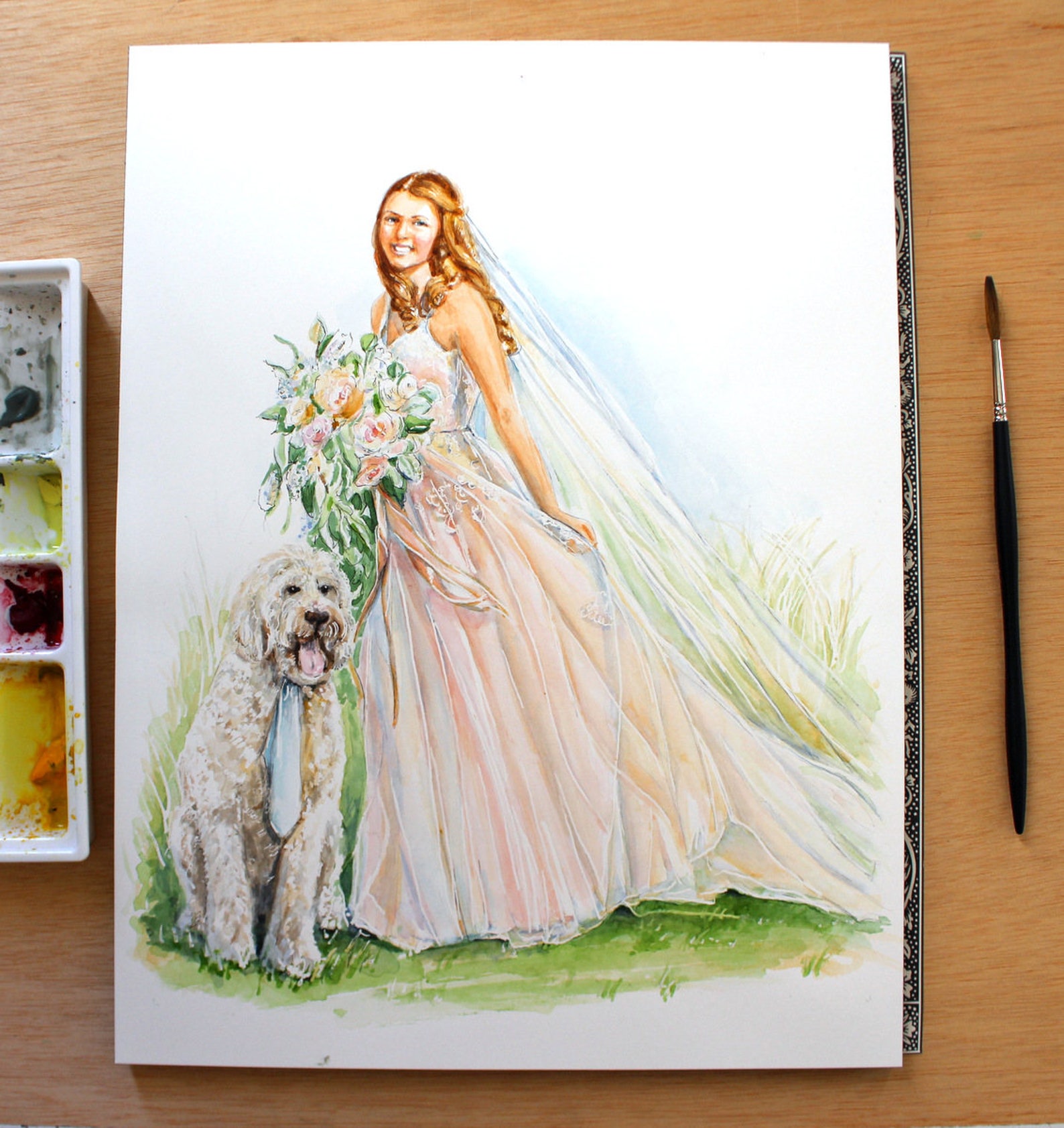 Bridal Portrait/ Wedding Painting / Custom Bride Painting/ | Etsy