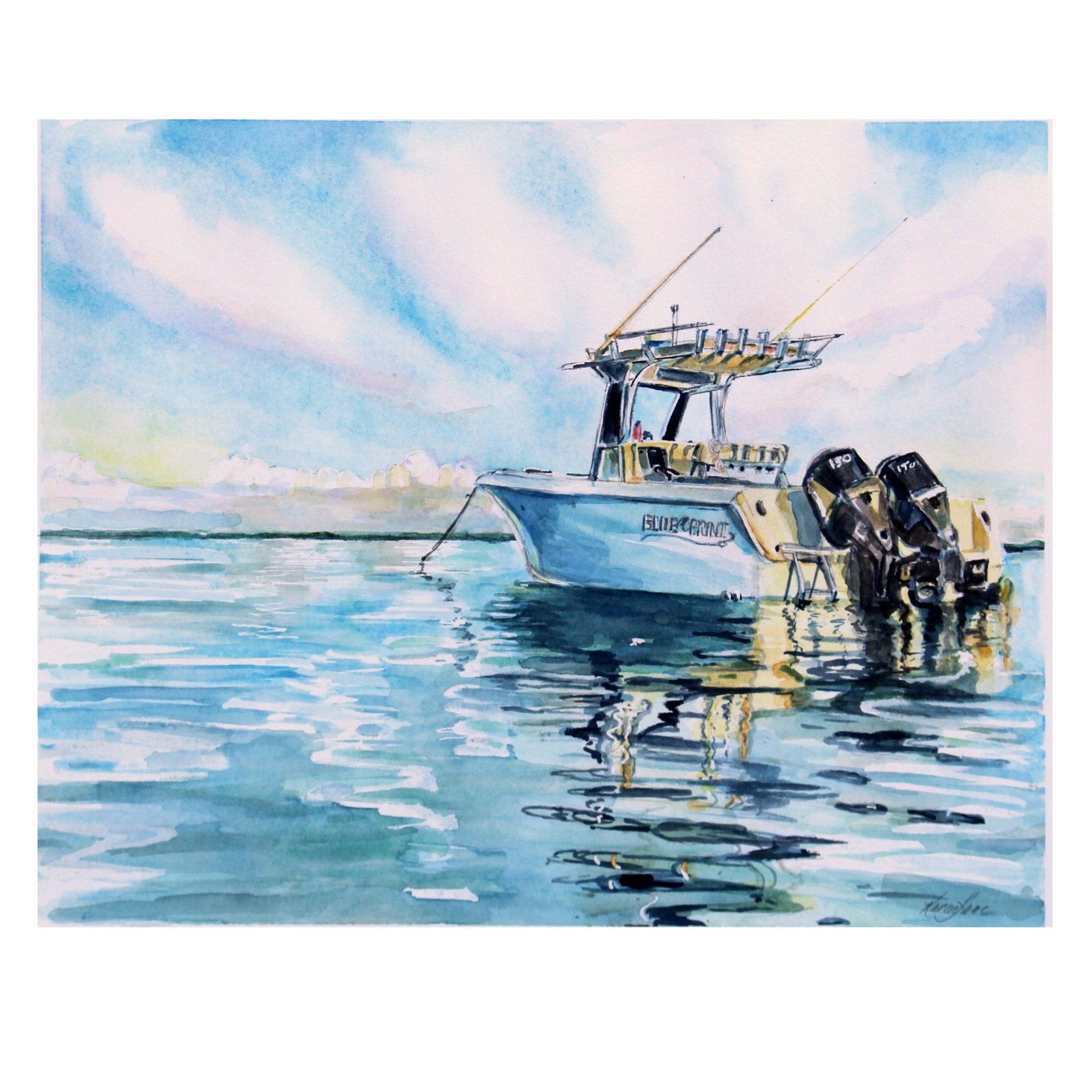 Painting of Your Boat Custom Boat Watercolor Custom Boat - Etsy