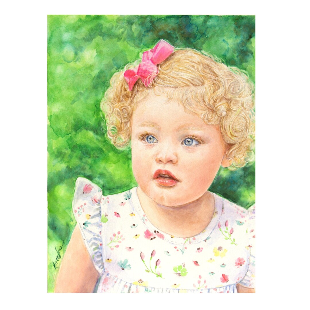 Custom Watercolor Portrait/ Hand Painted Watercolor Portrait / Child's ...