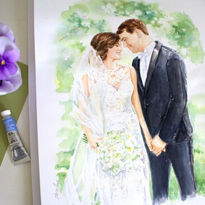 Hand Painted Wedding Portrait/ Custom Wedding Painting / Bride - Etsy