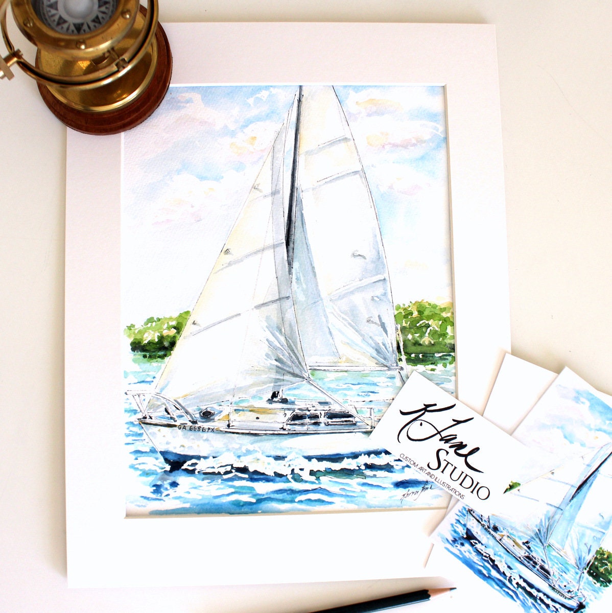 Boat Painting/ Custom Boat Painting/ Watercolor Boat Painting | Etsy