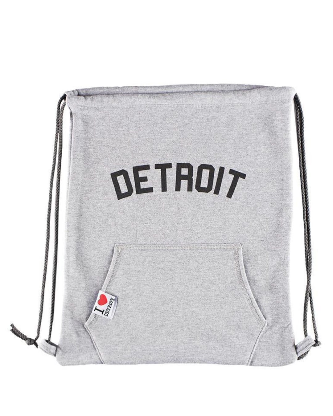 Detroit Fleece Drawstring Bag - Grey - Etsy