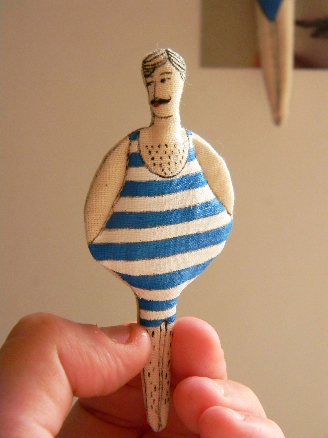 Swimmer Brooch Hand Made Textile Brooch Sea Lovers Gift | Etsy