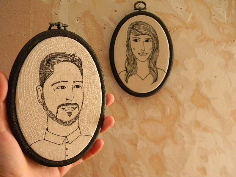 Custom Couple Portrait. Custom Embroidery Portrait. - Etsy