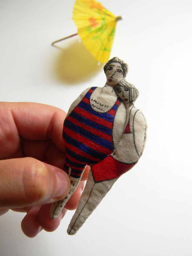 Bathers Brooch Swim Couple Sea Lovers Pin Original Swimmer Etsy