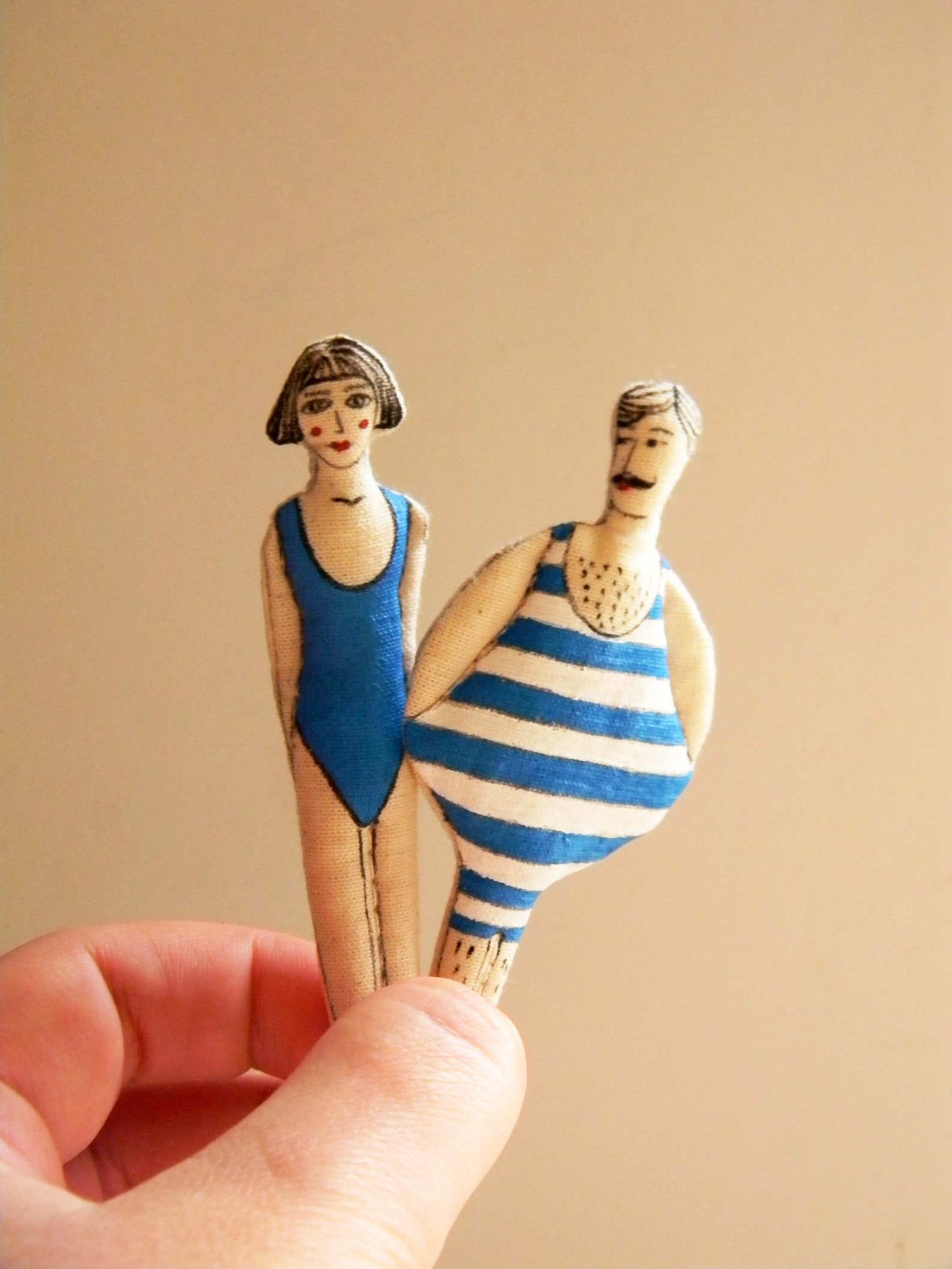 Swimmer Brooch Hand Made Textile Brooch Sea Lovers Gift | Etsy