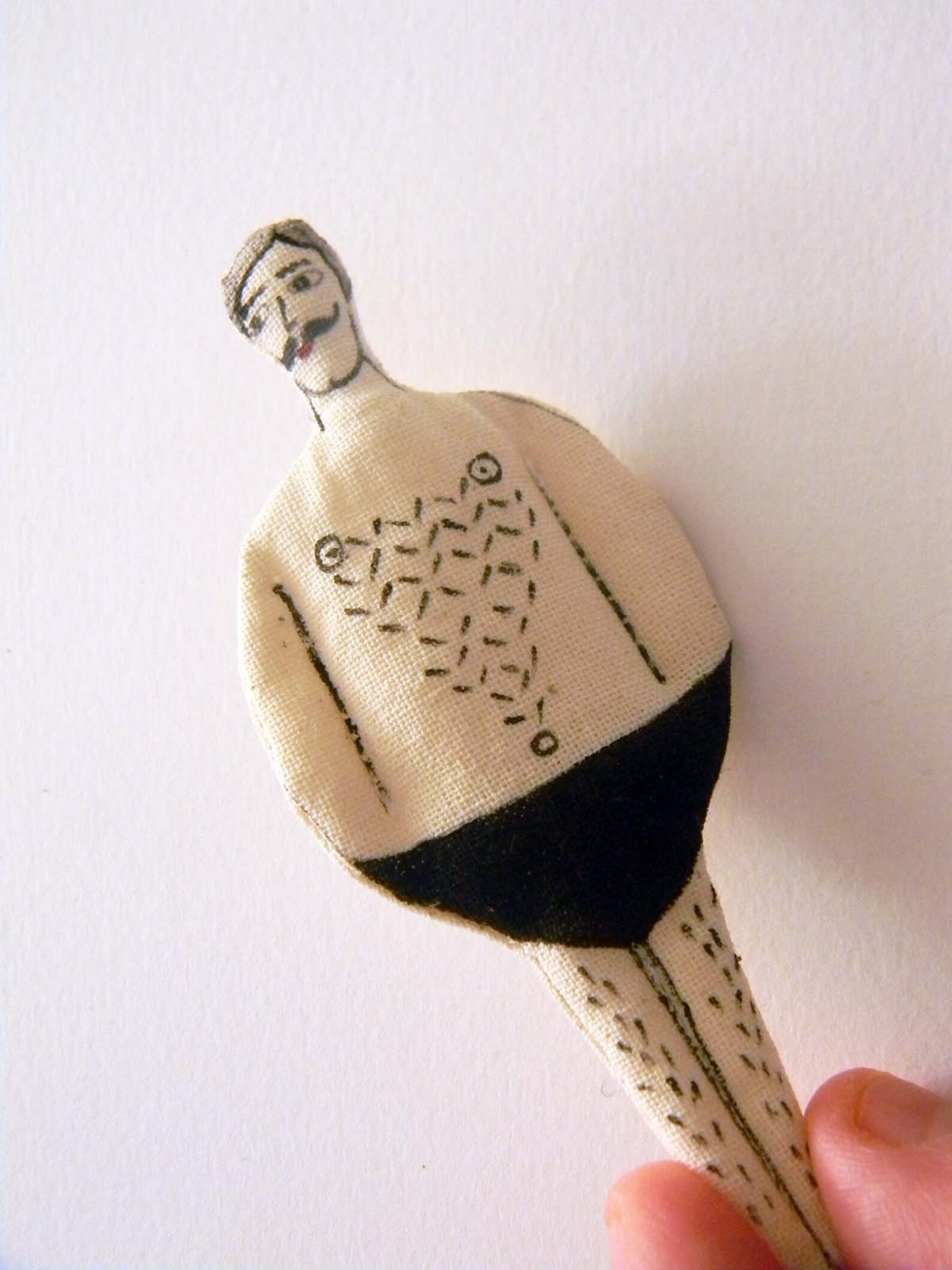 Swimmers Handmade Textile Brooch Handpainted Mini Doll Brooch | Etsy