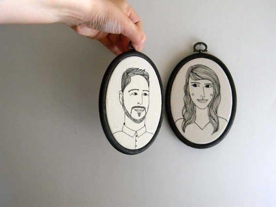 Custom Couple Portrait. Custom Embroidery Portrait. - Etsy
