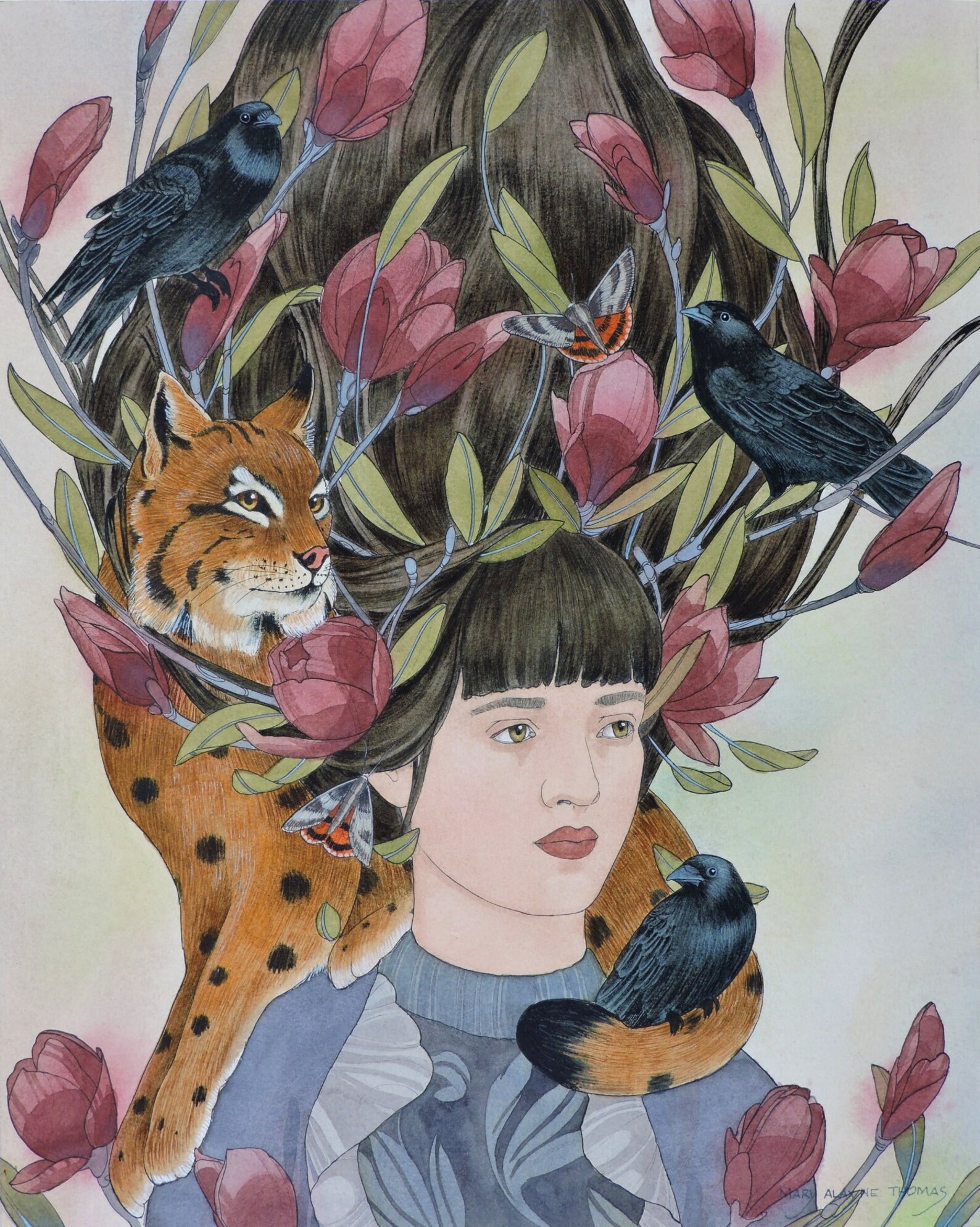 The Magnolia's Call- Limited Edition Print of Original Mixed Media ...