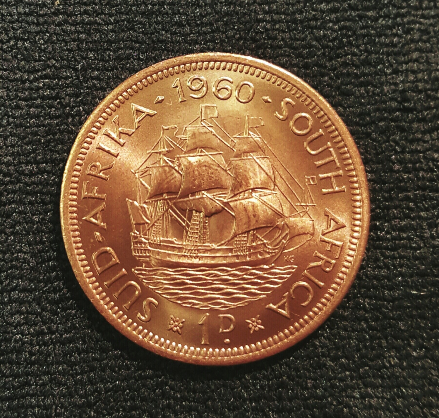 South Africa Ship Coin 1960s Copper Coin Vintage Ship Coin - Etsy