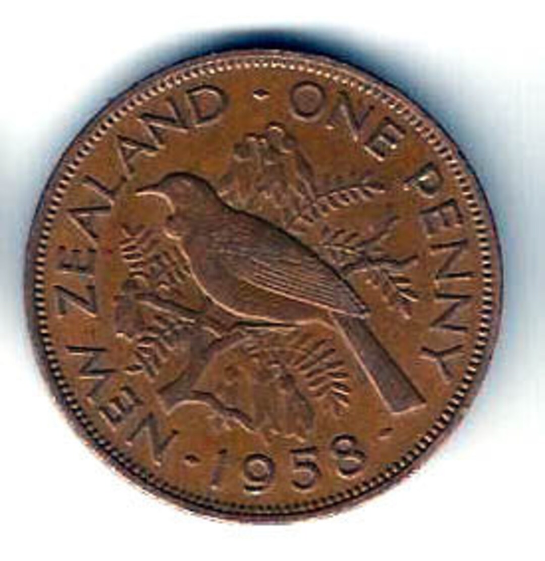 Bird Coin Coin Connoisseur Antique One Penny Coin From New Zealand Tui ...