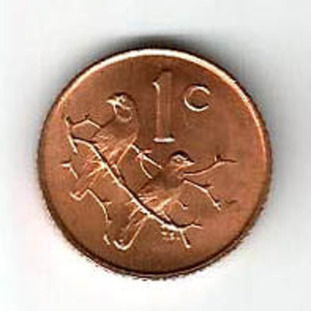 Birds on Branch Coin South Africa 1 Penny Copper Coin Sparrows on a ...