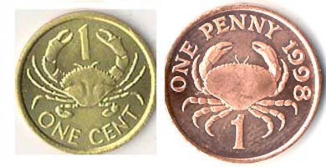 Coin Connoisseur Crab Coin Duo Two Crab Coins Seychelles - Etsy