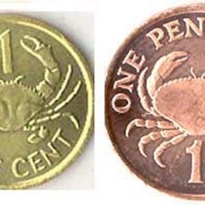 Coin Connoisseur Crab Coin Duo Two Crab Coins Seychelles - Etsy