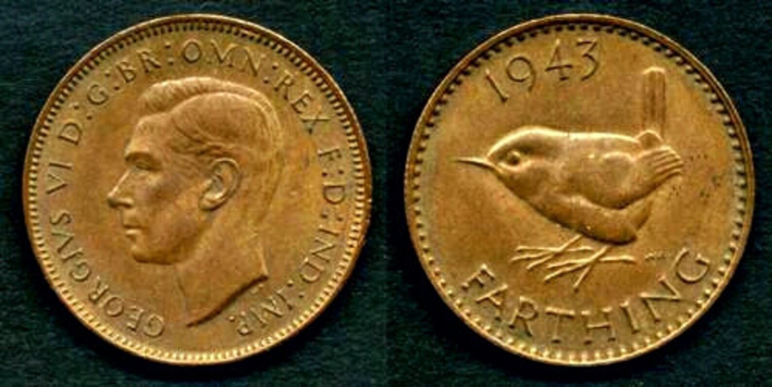 Vintage Farthing Coin - Wren Copper Coin - England Farthing - Wren Coin ...