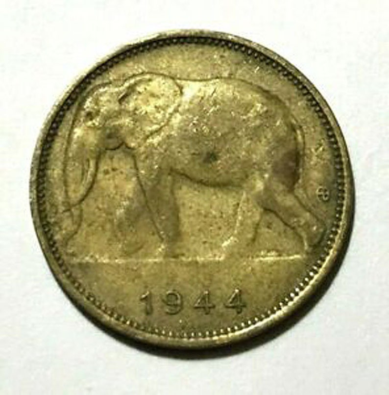 Elephant Coin. Antique Rare Elephant Coins From Belgian Congo. Brass ...