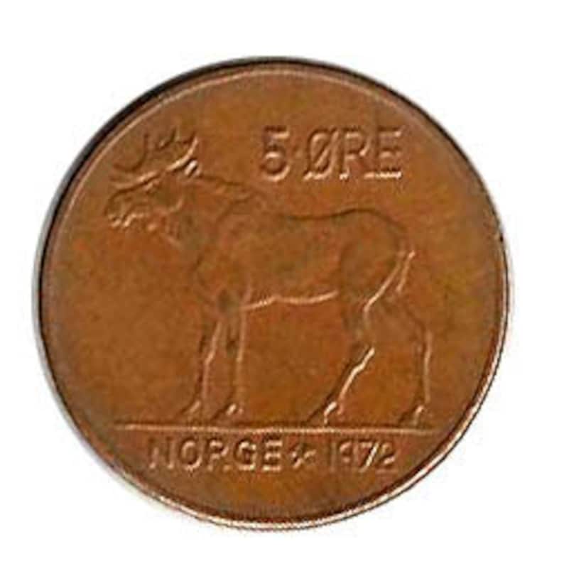 Vintage Norway Copper Moose Coin - Circulated - Etsy