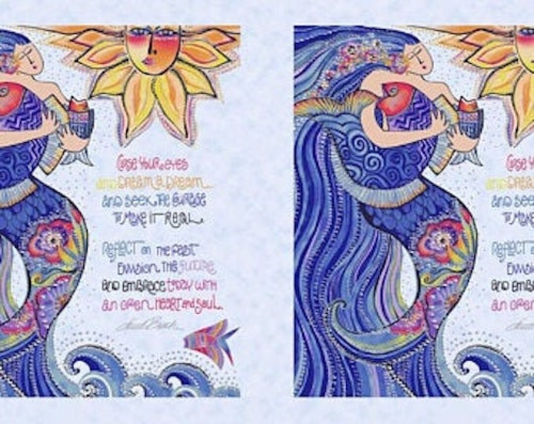 Laurel Burch-sea Goddess 2596-84M- Panels 24" X 44" SALE!!! - Etsy