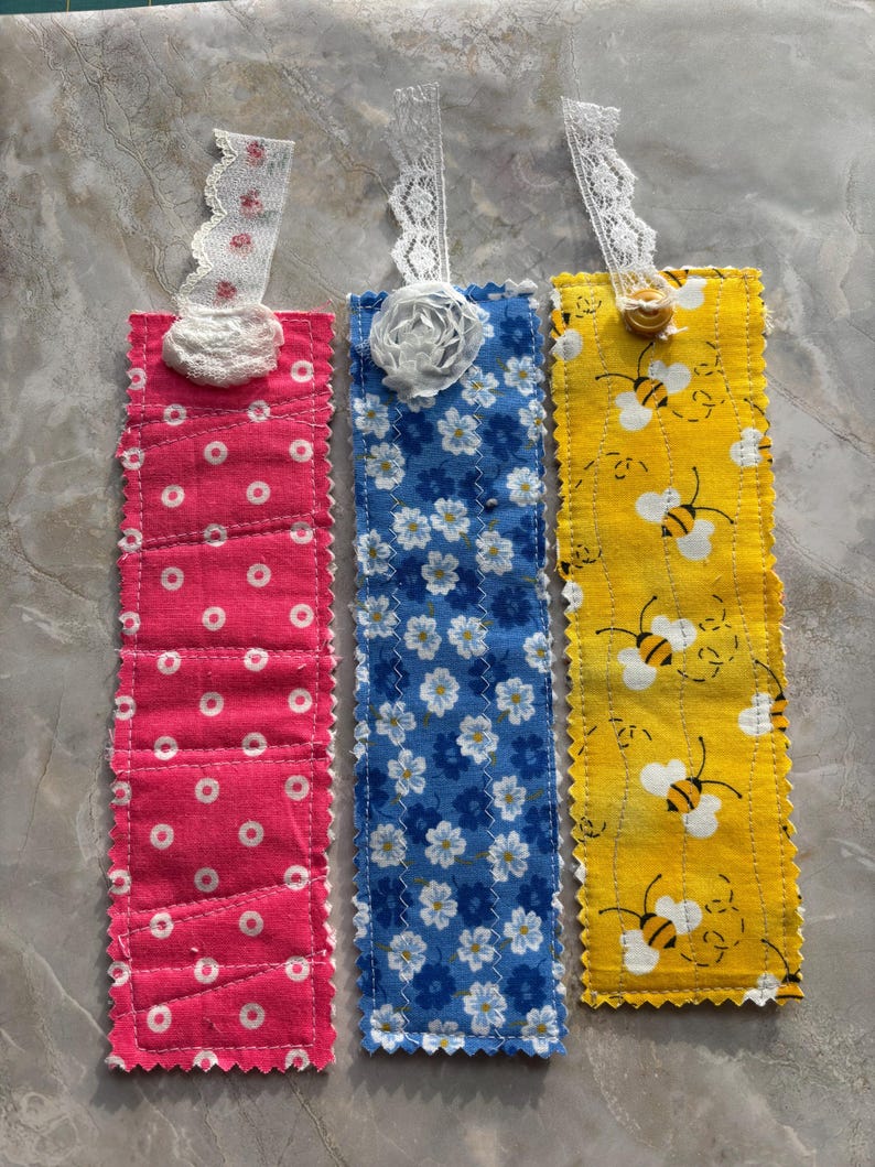 3 Handmade Bookmarks. Made of Linen,lace, Doilies Etc Free Shipping Lot ...
