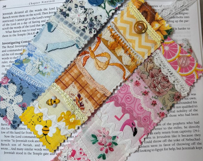 3 Handmade Bookmarks. Made of Linen,lace, Doilies Etc Free Shipping Lot ...