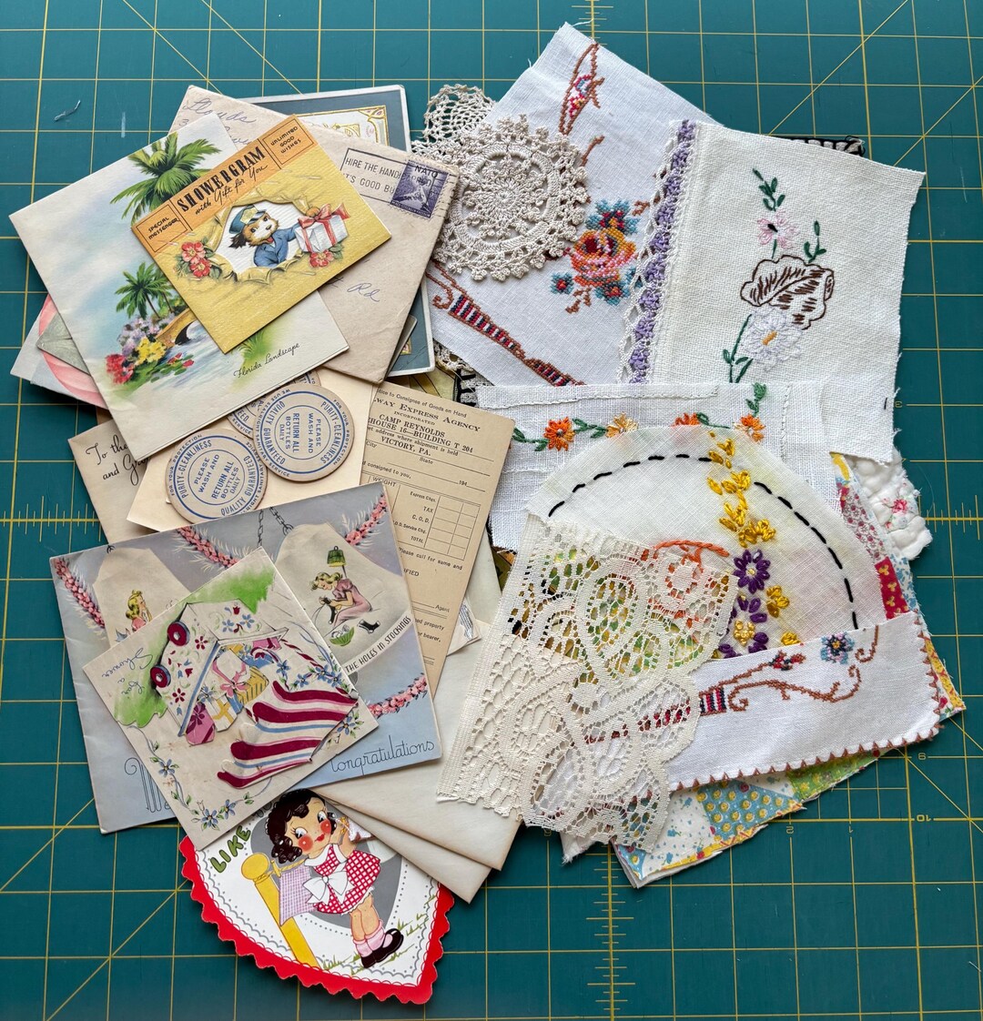 Mix of Vintage Sewing Snippets and Vintage and Ephemera for ...