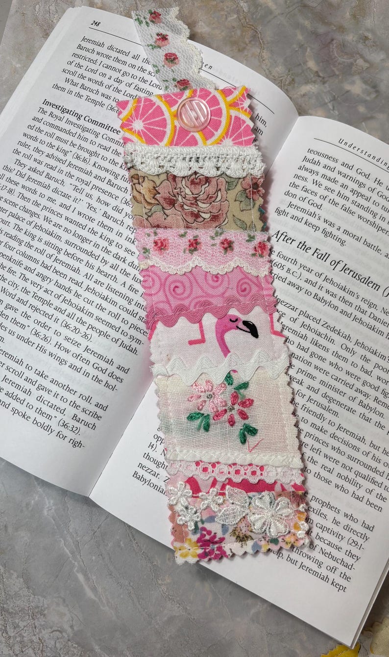 3 Handmade Bookmarks. Made of Linen,lace, Doilies Etc Free Shipping Lot ...