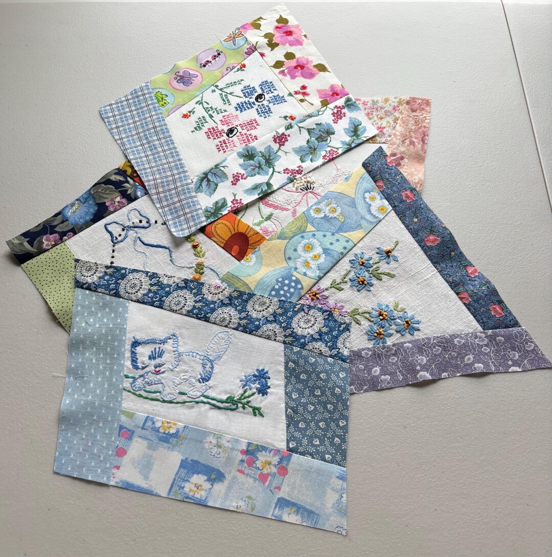 Vintage Snippet Block Quilt, Bundle Lace Button, Trim, Needle Book Slow ...