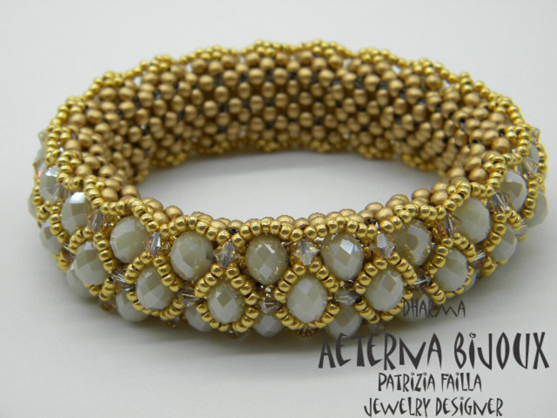 Beading Tutorials and Patterns Dharma Bangle Beadwork, Bead Pattern, Bead Tutorial, Bead ...