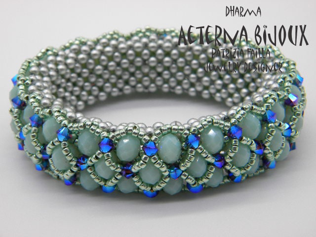 Beading Tutorials and Patterns Dharma Bangle- Beadwork, Bead Pattern, Bead Tutorial, Bead ...