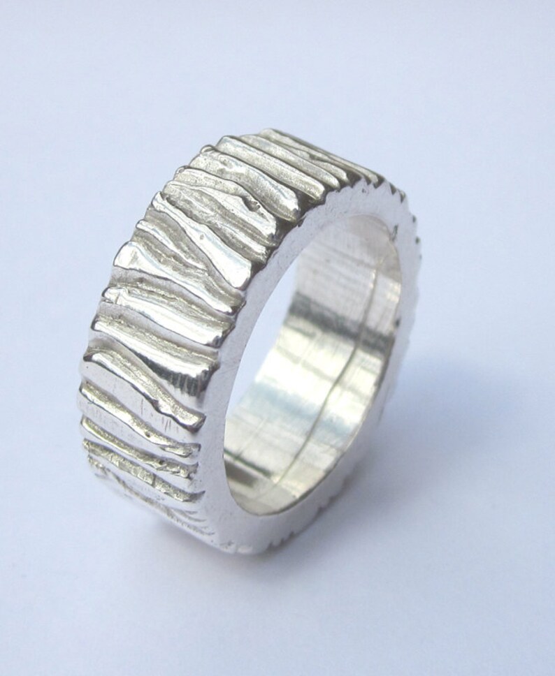 Solid, Chunky Textured Silver Ring, Contemporary Scandinavian Design ...