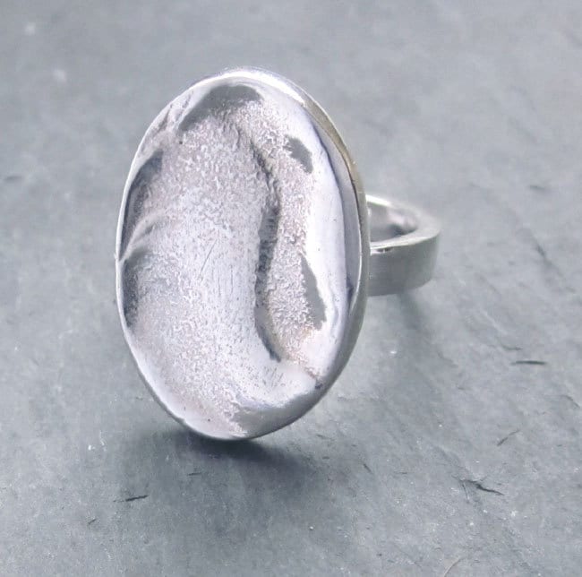 Silver Nugget Ring Solid Silver Cocktail Ring Unique - Etsy UK