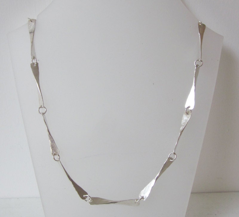 Forged Silver Necklace, Contemporary Scandinavian Design, Modern Silver ...