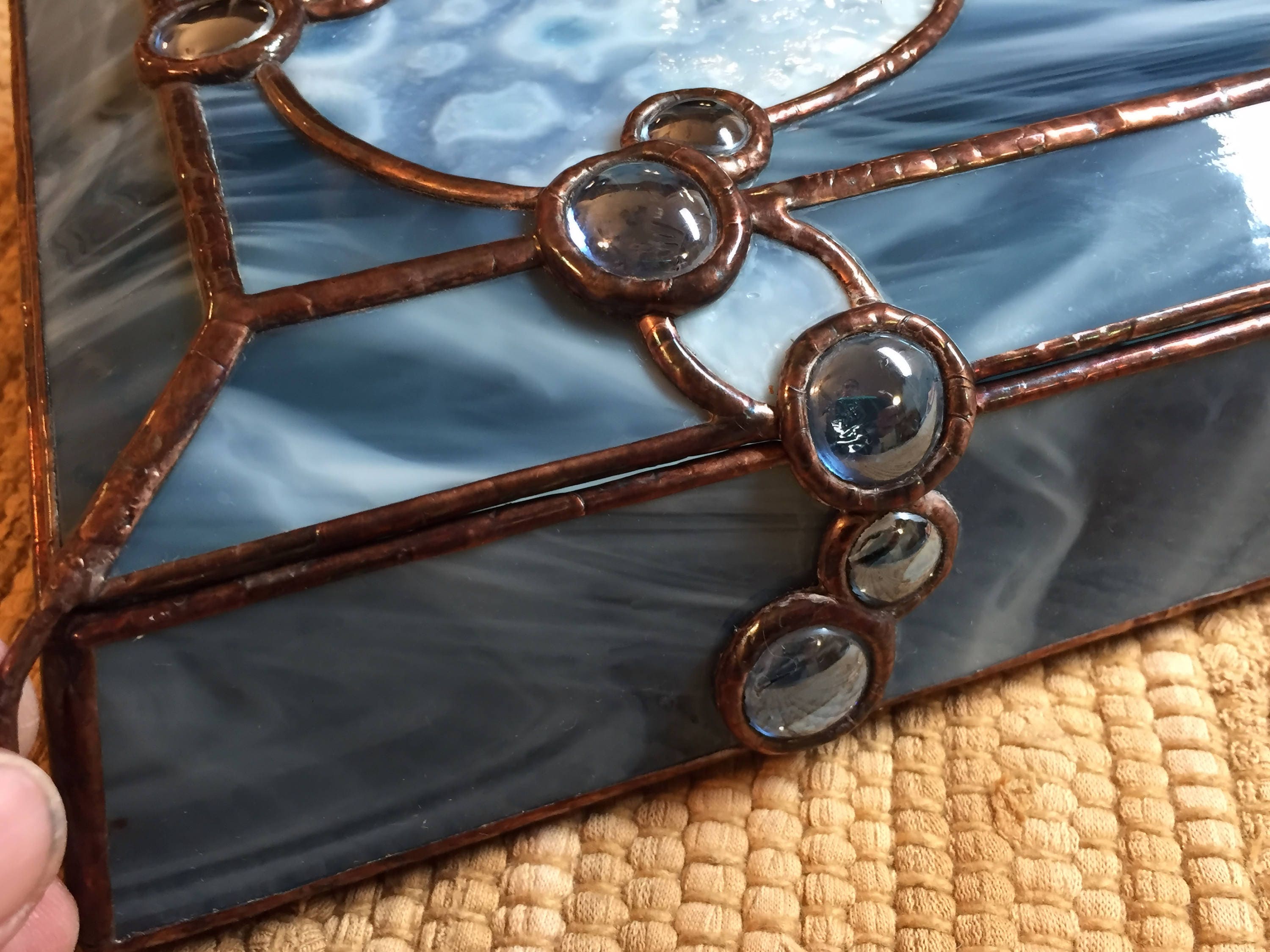 Stained Glass Box #275 Steel Blue - Etsy