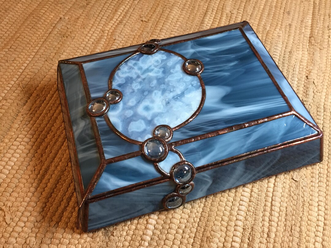 Stained Glass Box #275 Steel Blue - Etsy