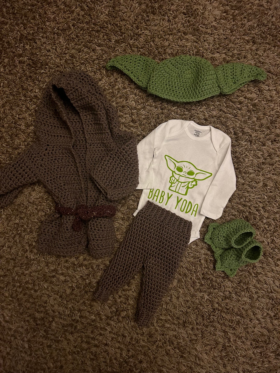 Yoda/grogu Baby Set baby Yoda Onsie Robe Hat - Etsy