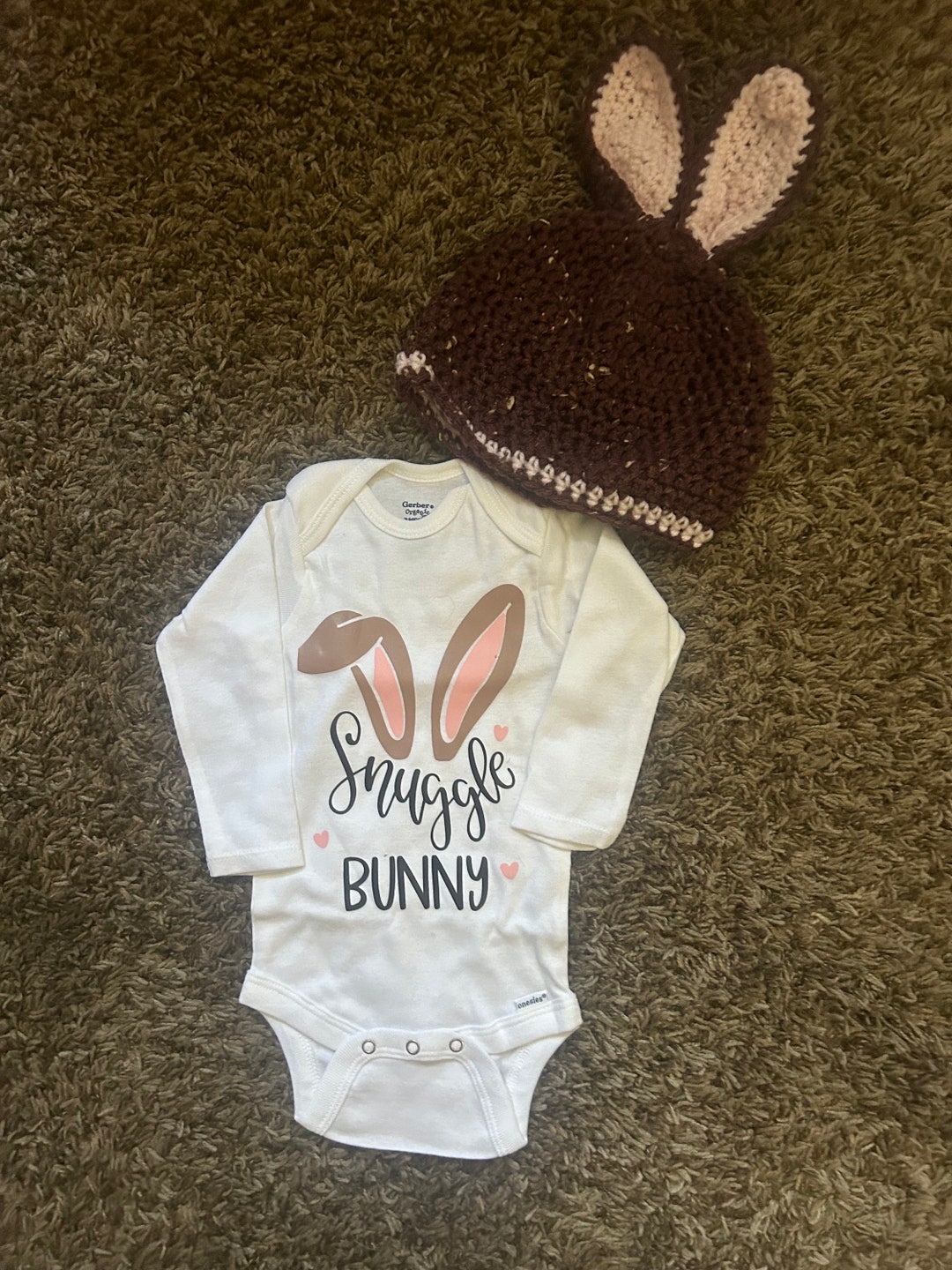 Bunny Baby Set ("snuggle Bunny" Onsie, Hat) - Etsy